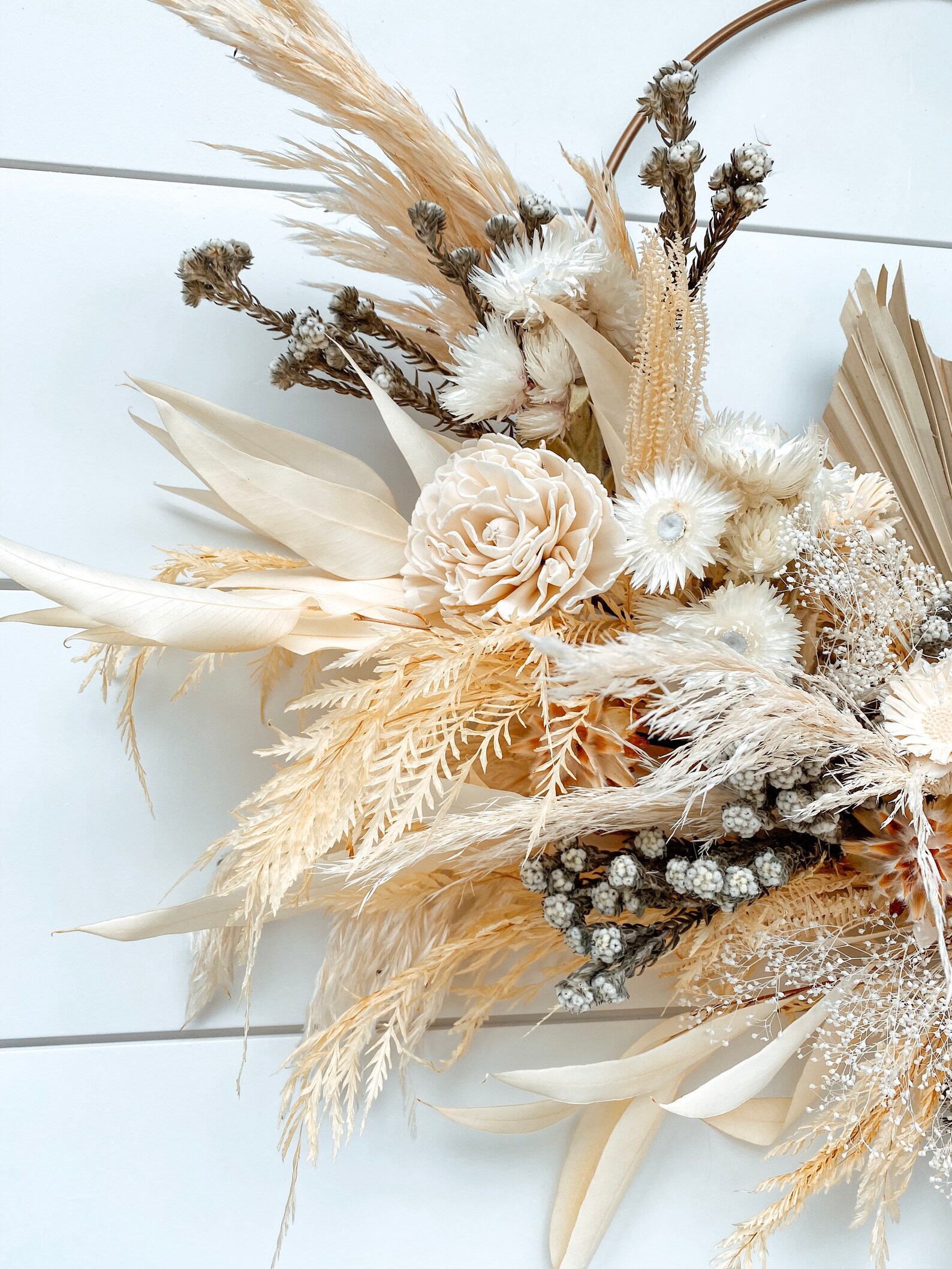 Large Bleached Natural Gold Ring Wreath - Etsy