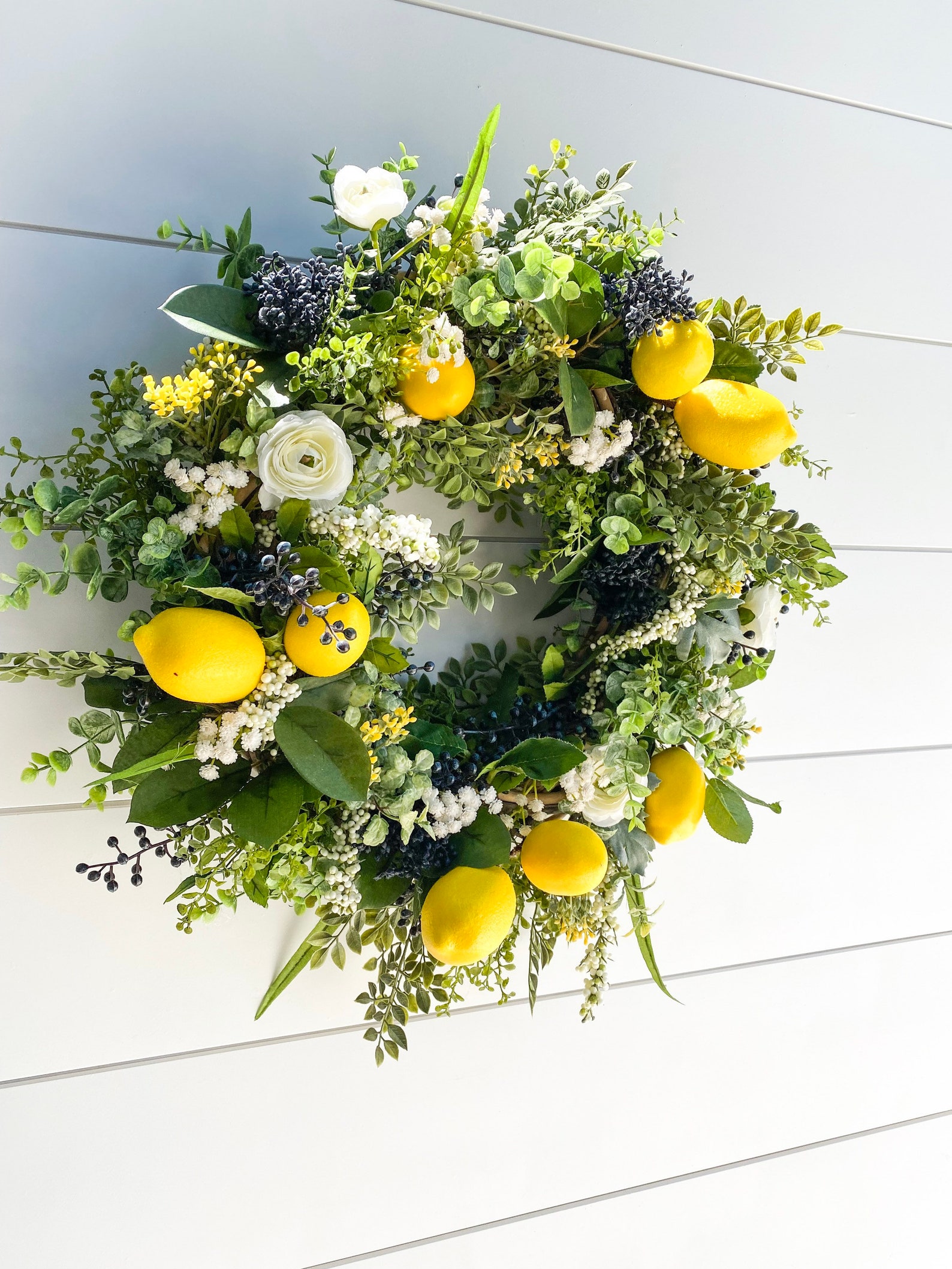 Lemon and Blueberry 18 Wreath | Etsy
