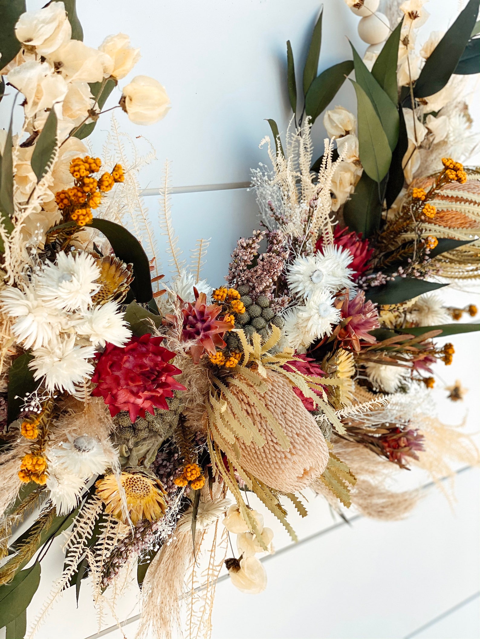 Large Beaded Natural Dried Wreath - Etsy