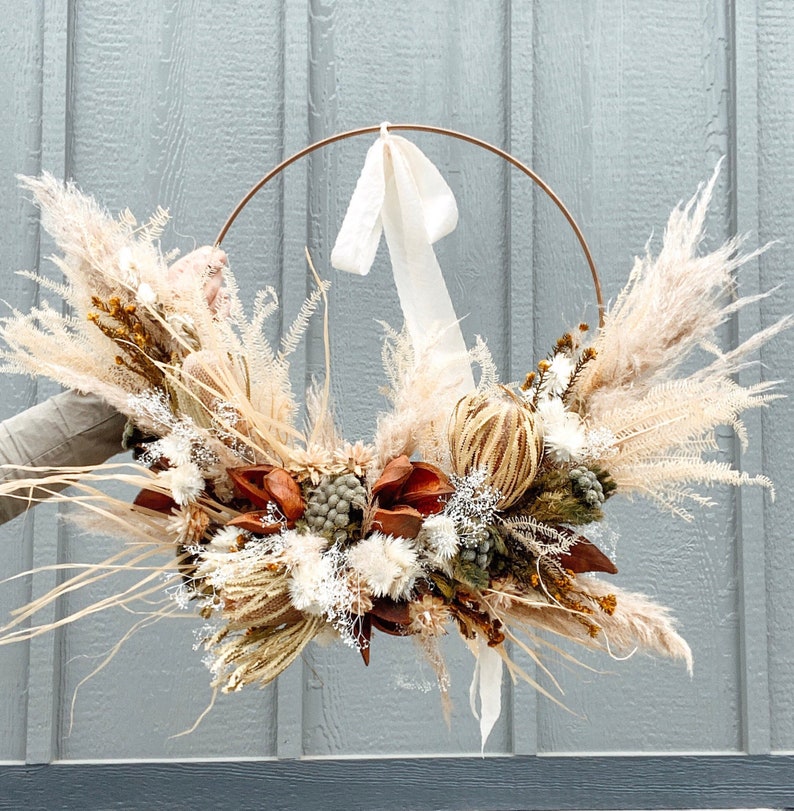 Dried Floral Gold Ring Wreath | Etsy