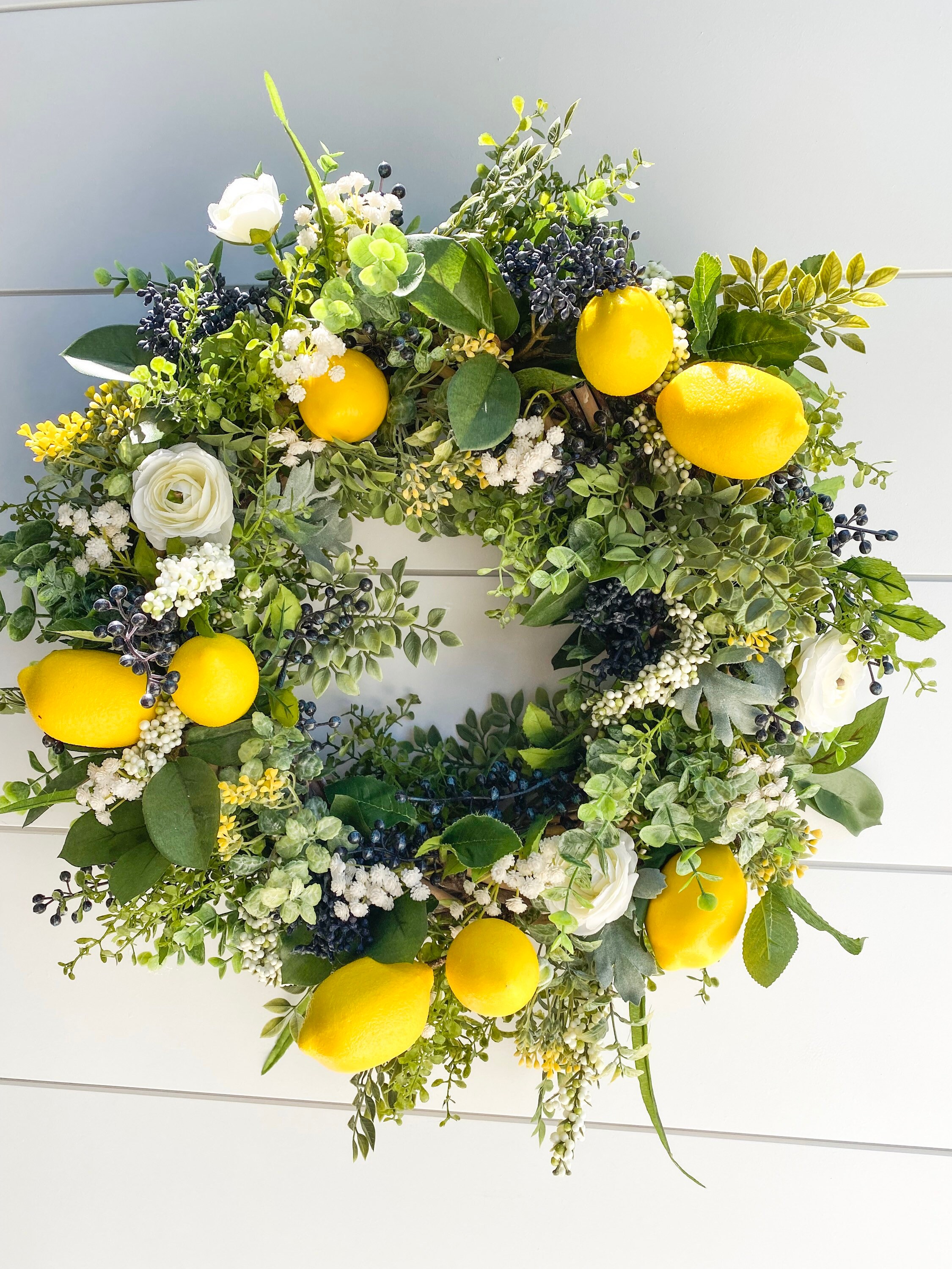 Lemon and Blueberry 18 Wreath | Etsy