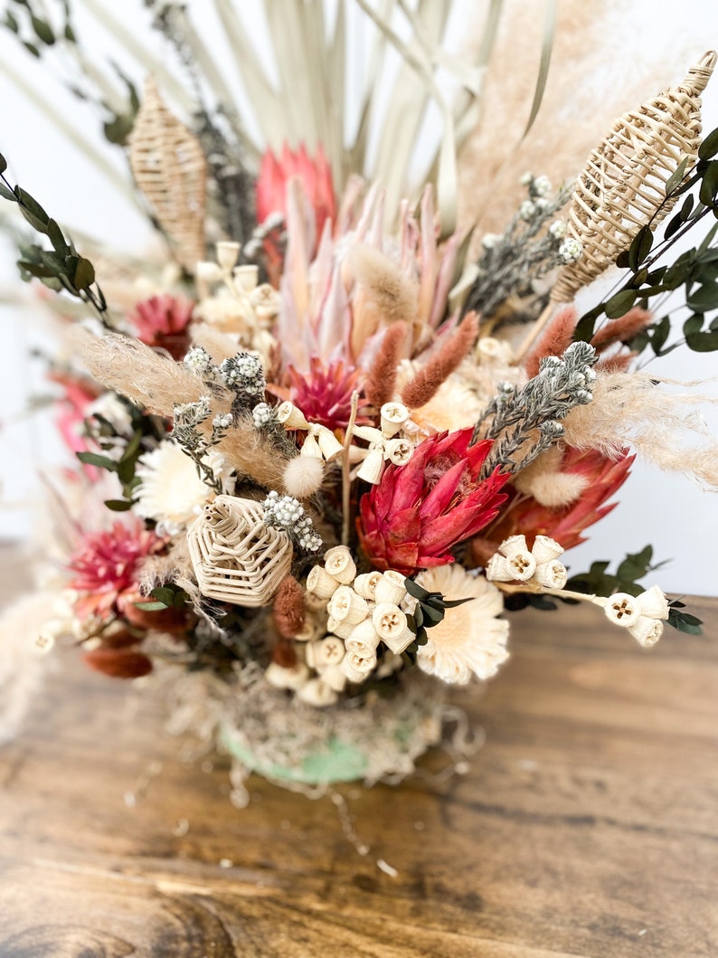 Large Pink Boho Dried Flowers 28 Inches - Etsy