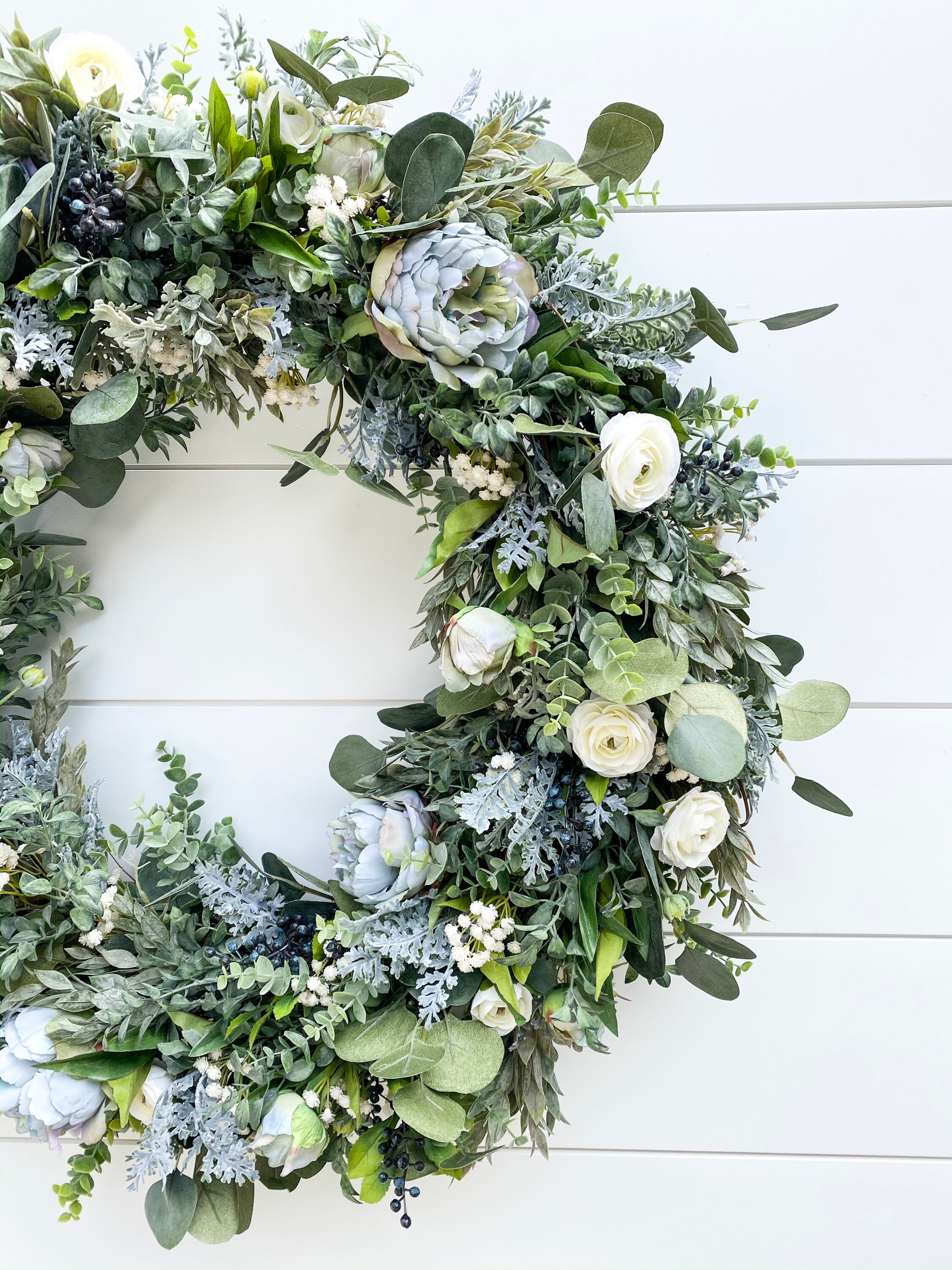 28 Natural Greens and Spring Florals Wreath | Etsy