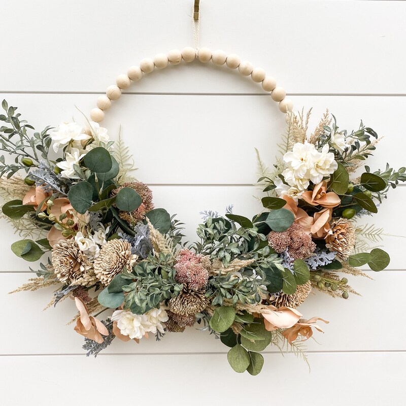 Wooden Bead Wreath - Etsy