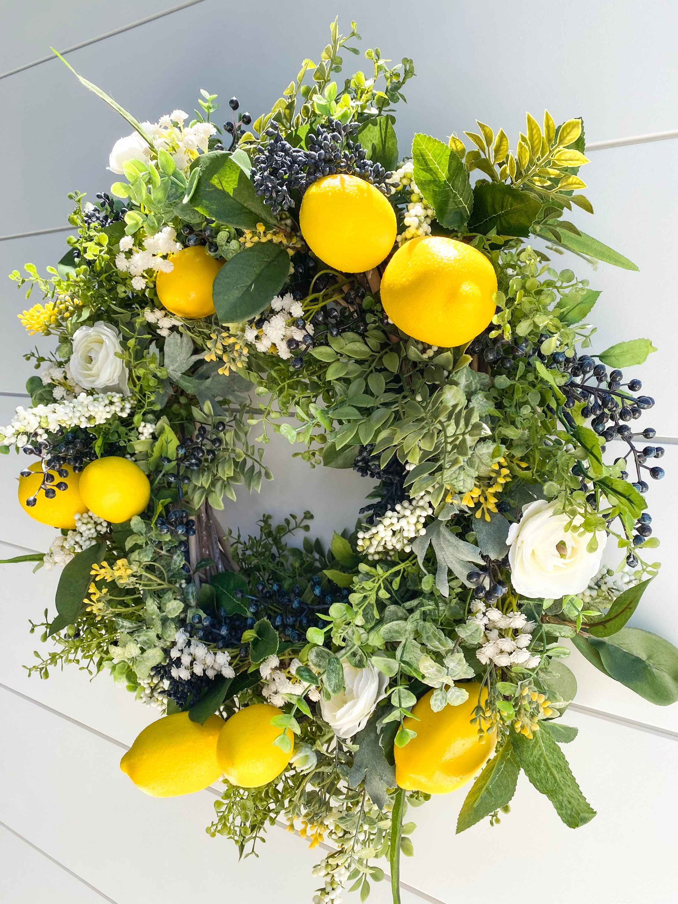 Lemon and Blueberry 18 Wreath | Etsy