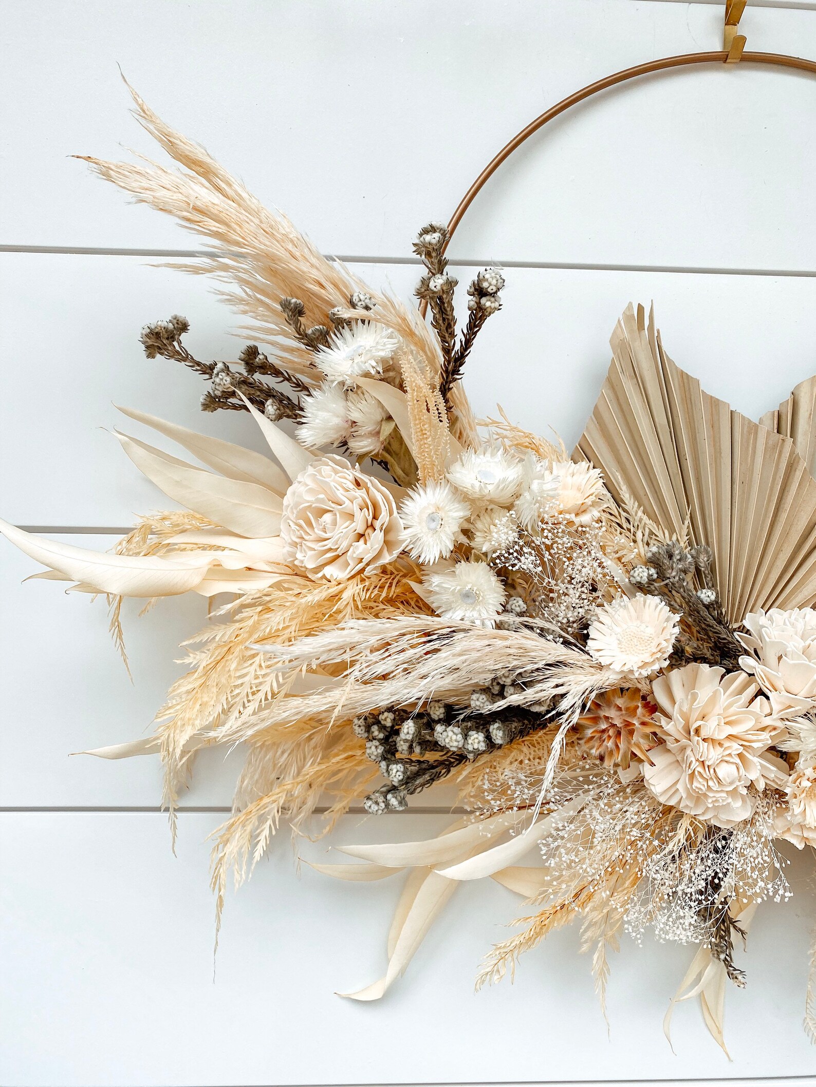 Large Bleached Natural Gold Ring Wreath - Etsy