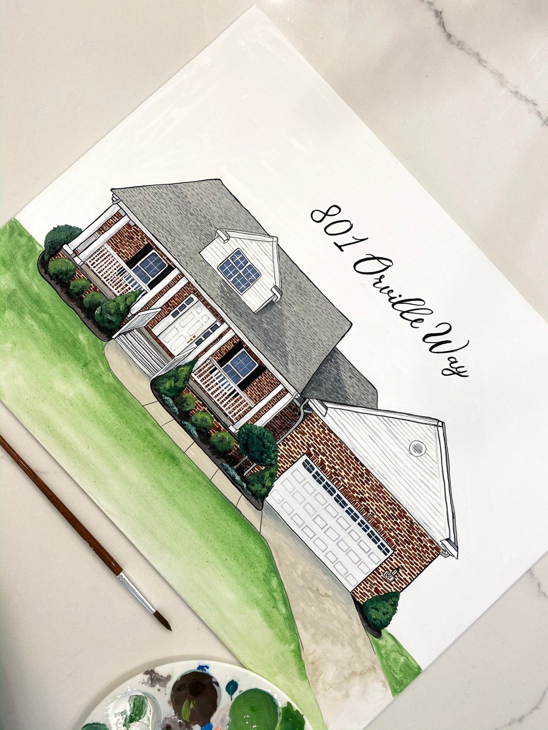 16x12 Custom House Portrait - Etsy