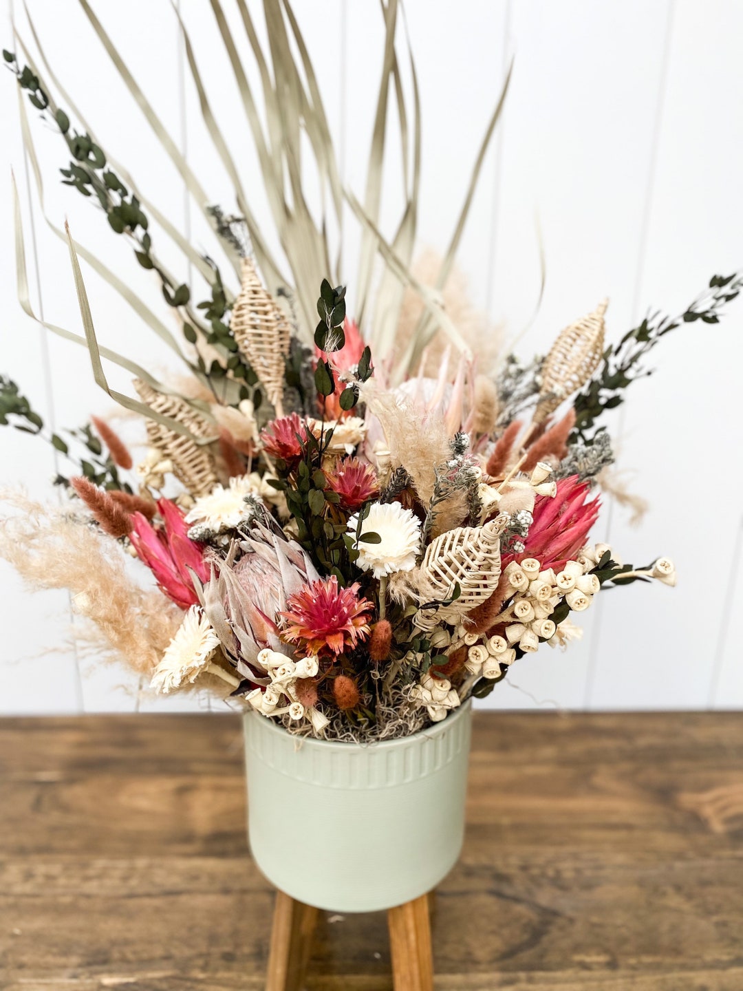 Large Pink Boho Dried Flowers 28” Inches - Etsy