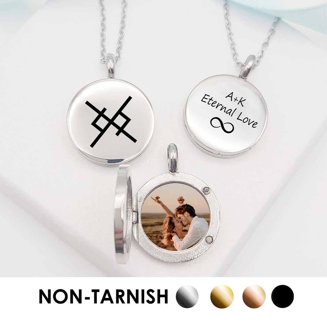 Viking Eternal Love Symbol Locket With Picture for Couples ...