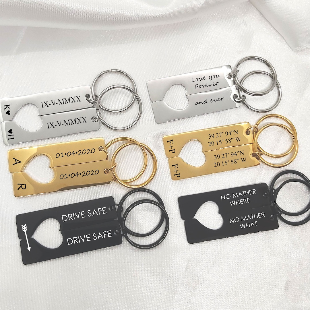 Custom Cute Matching Keychains Set of Two for Couples and Best Friends ...