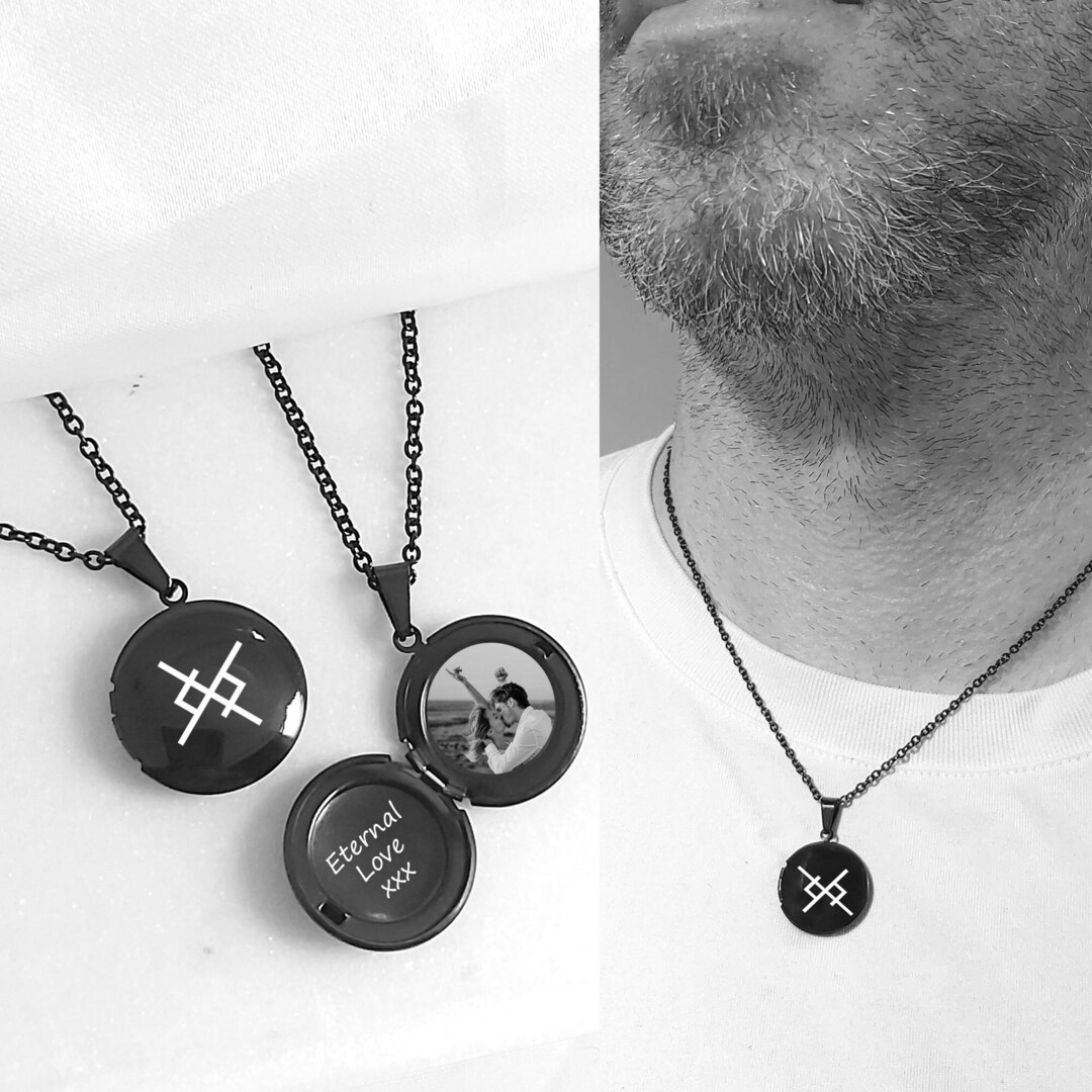 Viking Love Symbol Locket With Photo for Men Eternal Love - Etsy