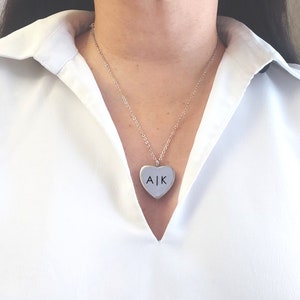 Heart Locket Necklace With Fingerprint, Handwriting Jewelry, Photo ...