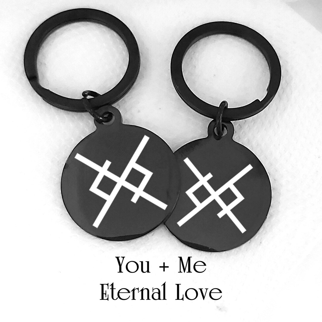 Custom Eternal Love Viking Keychain Set – You + Me Symbol, Matching ...