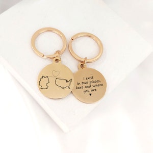Personalized Long Distance Relationship Keychain With Custom - Etsy