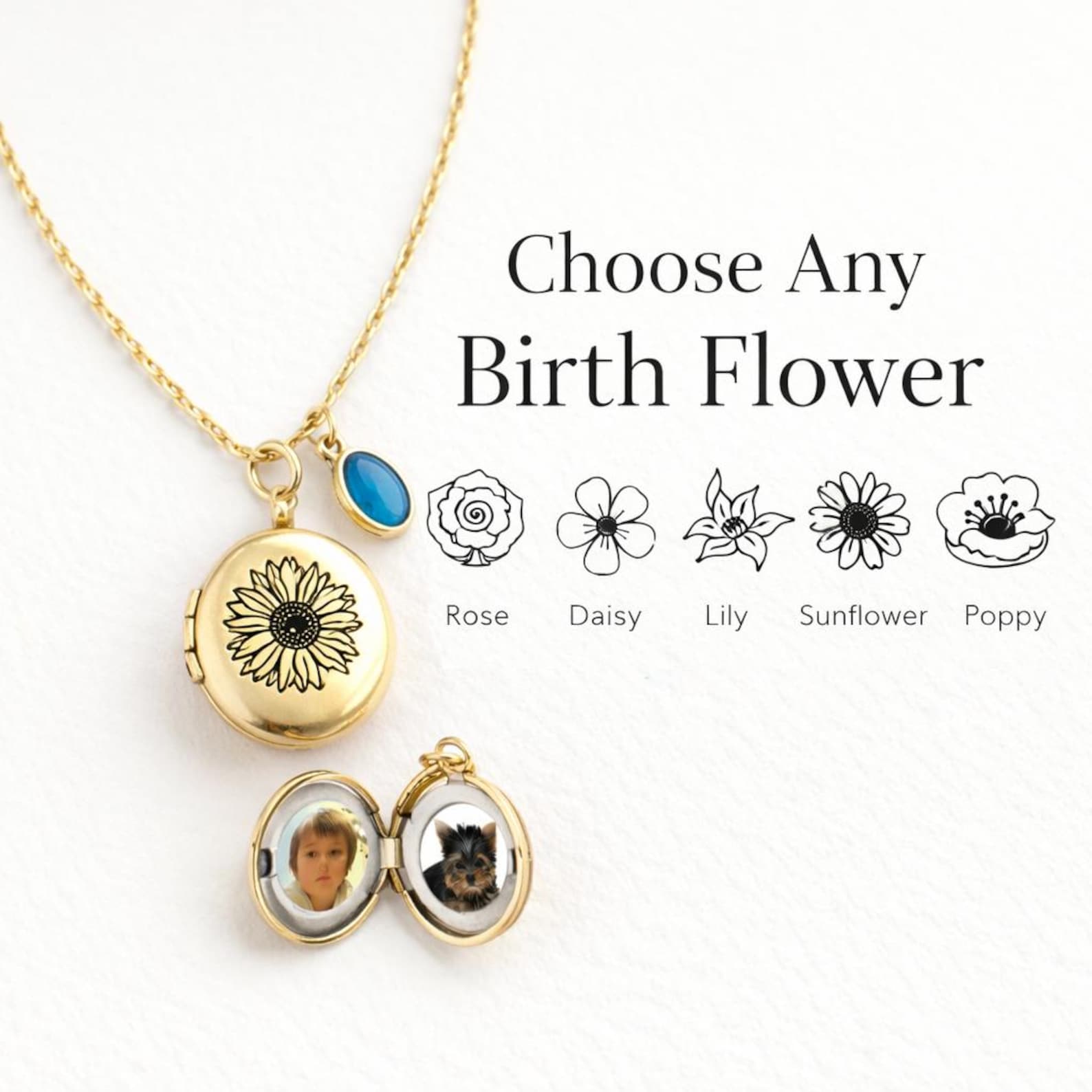 Engraved Photo Locket Necklace for Kids 6 Years and Older, Custom ...