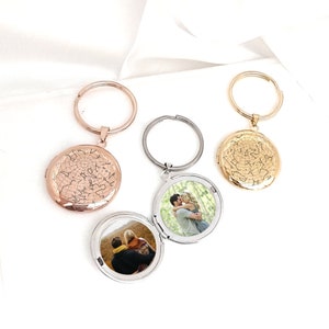 Night Sky Star Map Locket Keychain With Photo for Girlfriend and ...