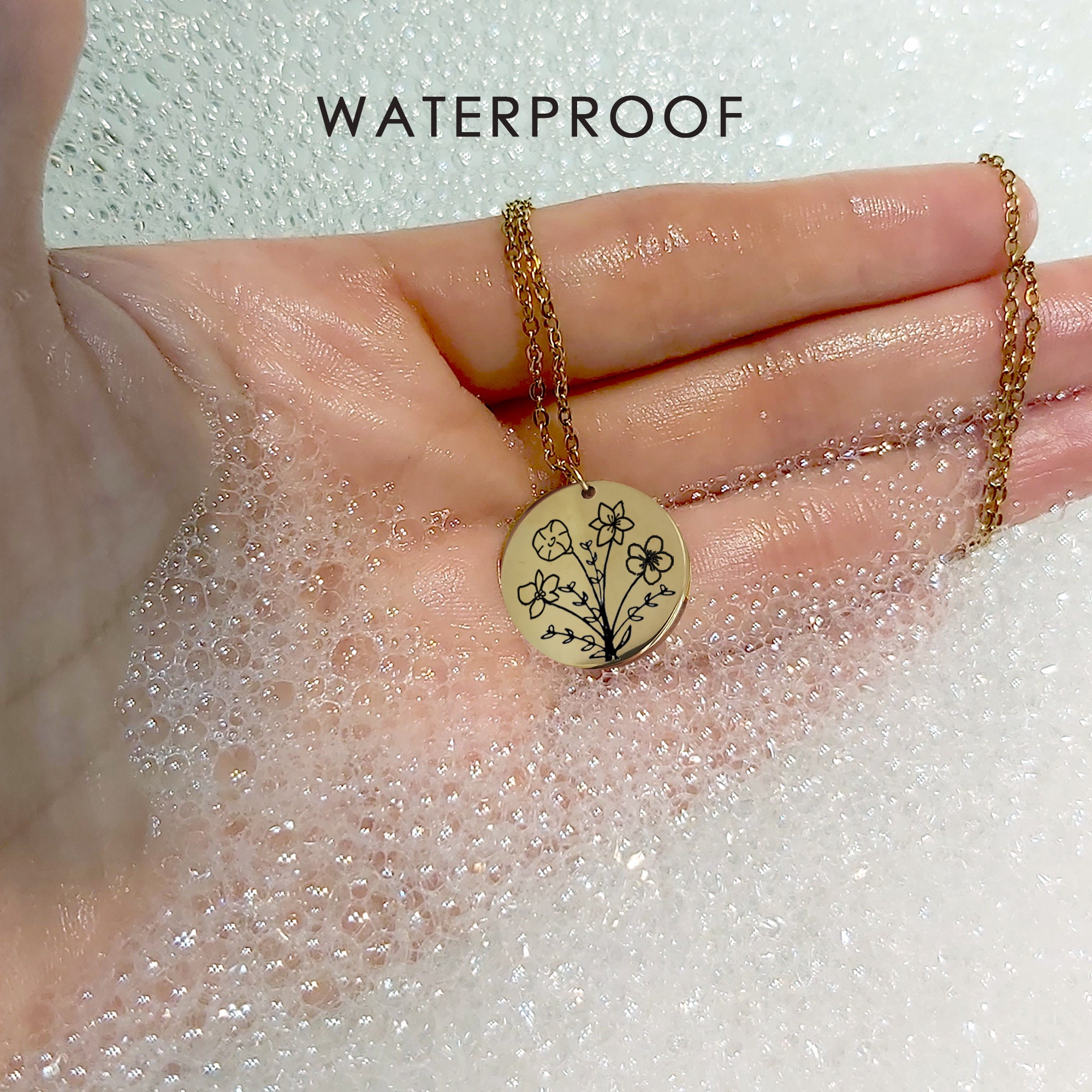 Birth Flower Name Necklace for Bridesmaids, Wedding Gifts for Mother of ...