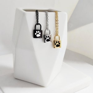Paw Print Urn for Pet Ashes, Actual Dog Paw Print Memorial Padlock ...