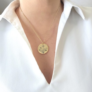 Mothers Day Necklace for Mom and Grandma With Kids Birth Flowers ...