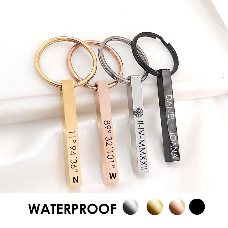 Coordinates Keychain - Etsy