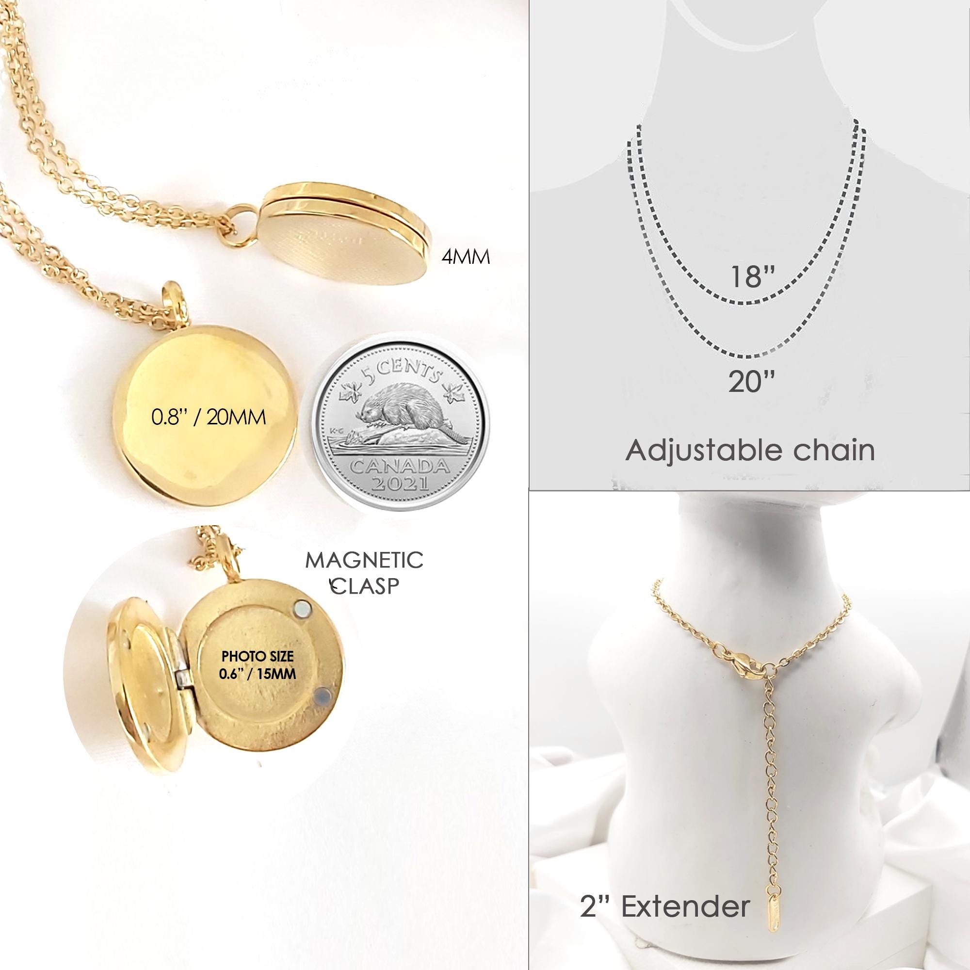Locket for Kids, Custom Engraved Round Small Locket Necklace for ...