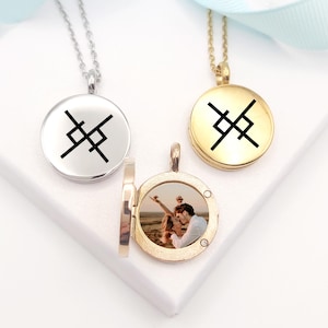 Viking Eternal Love Symbol Locket With Picture for Couples ...