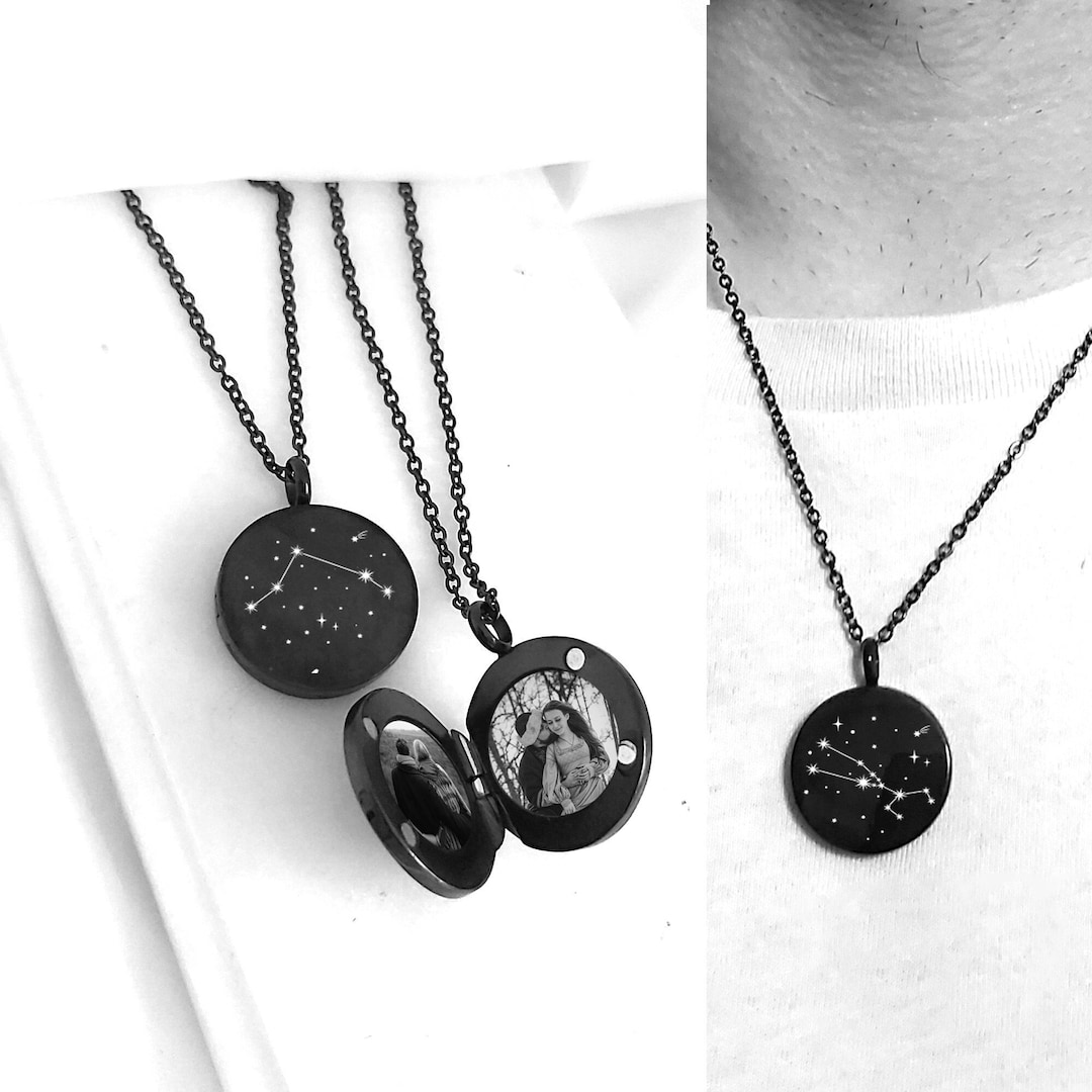 Men Locket Custom Engraved With Your Constellation, Astrological Gifts ...
