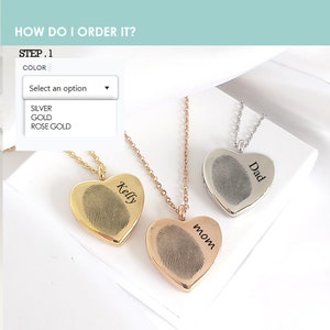 Heart Locket Necklace With Fingerprint, Handwriting Jewelry, Photo ...