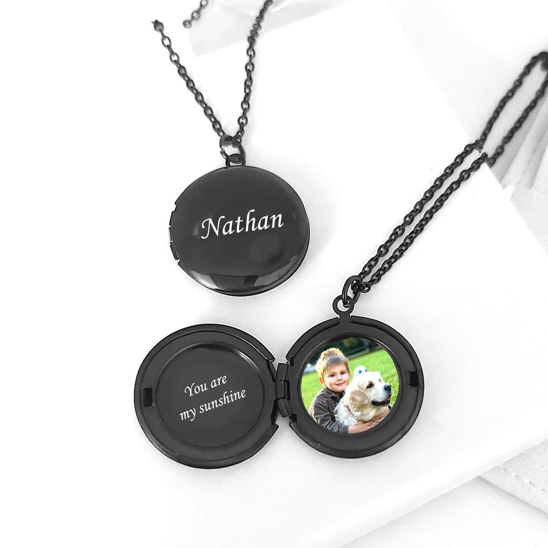 Locket for Kids, Custom Engraved Round Small Locket Necklace for ...