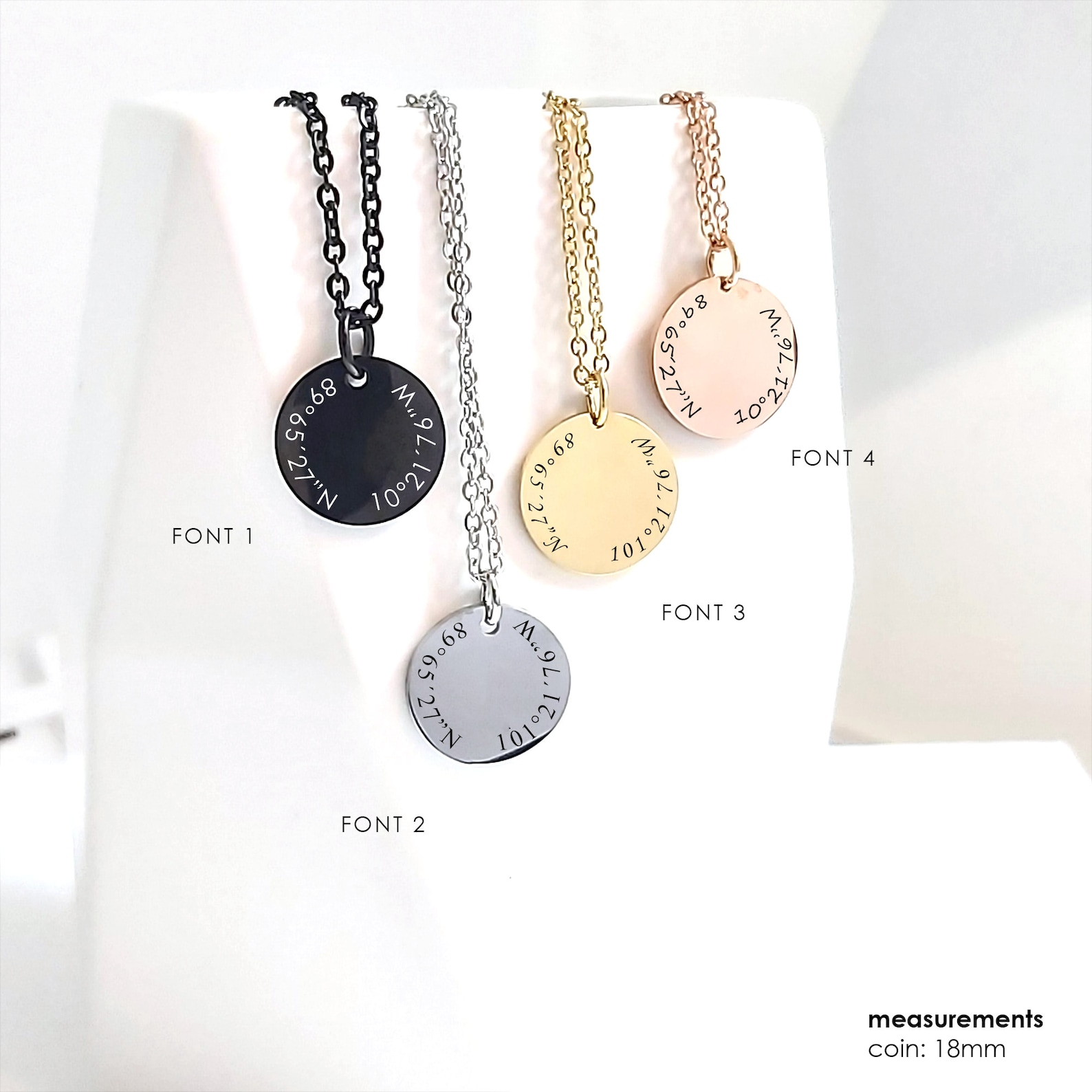 Coordinate Necklace, Unisex Gps Location Latitude Longitude Gift, Long ...