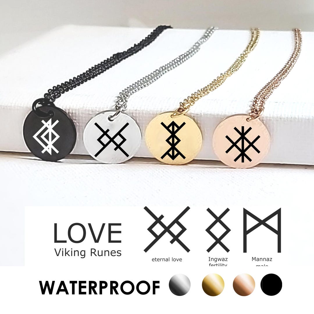 Couples Necklace, Love Viking Symbol, Personalized Nordic Viking ...