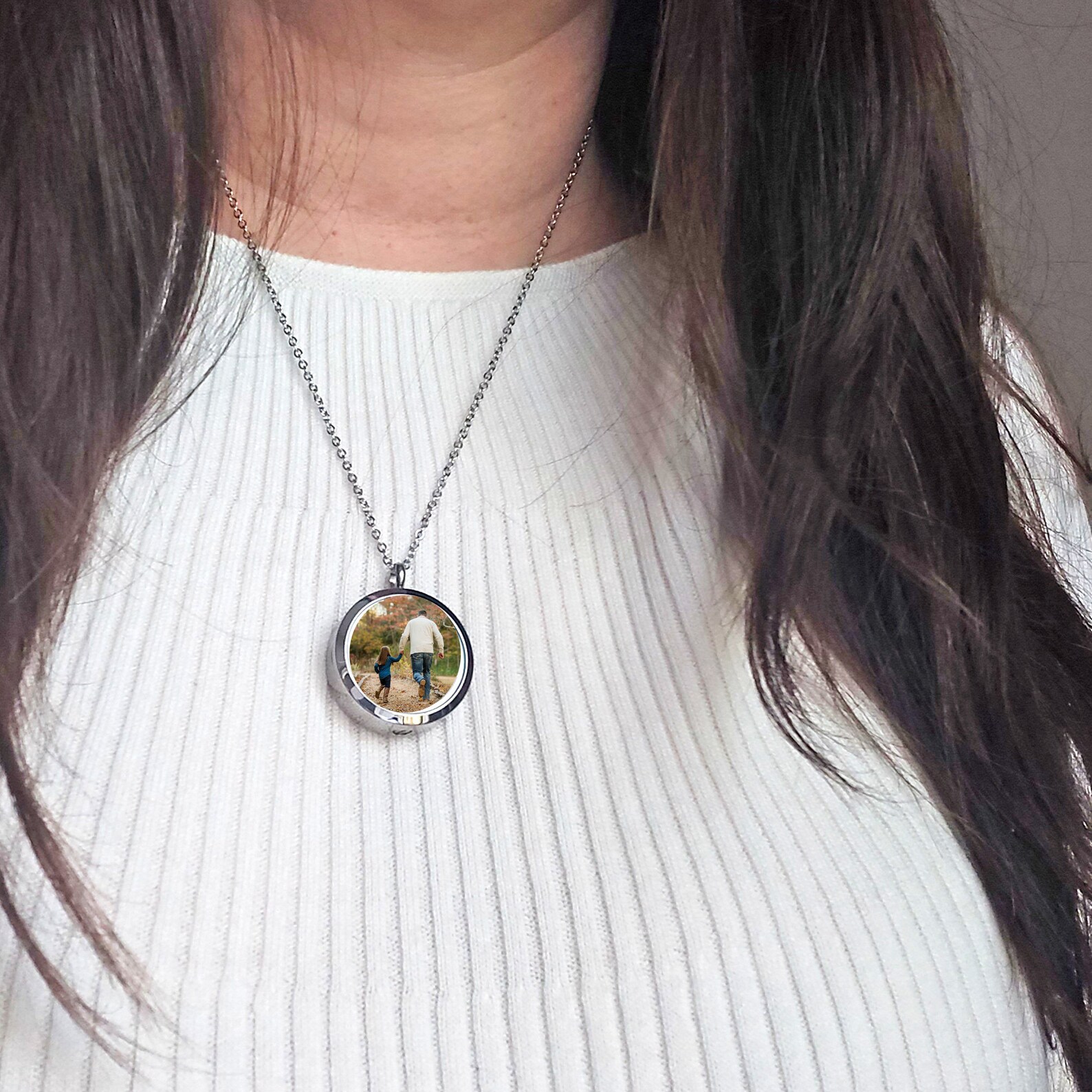 Fingerprint Locket With Photo and Urn Necklace for Human - Etsy