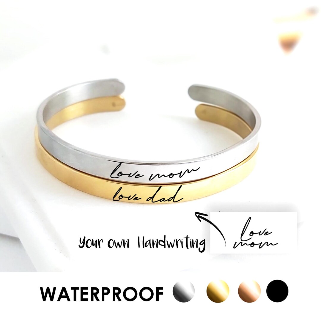 Personalized Memorial Handwriting Bracelet, Custom Signature Jewelry ...