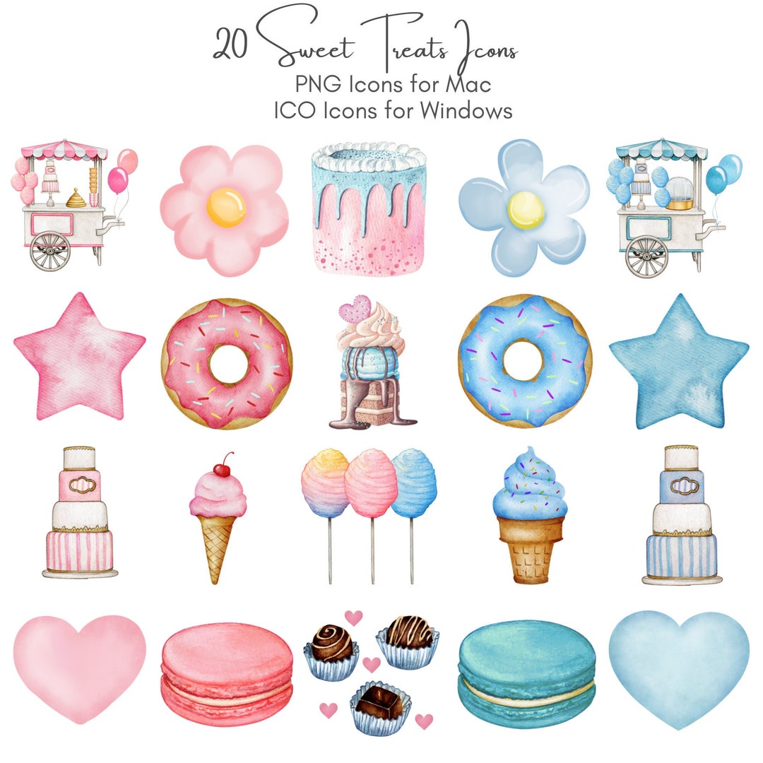 Sweet Treats Icons for Desktop and File Explorer Works With - Etsy
