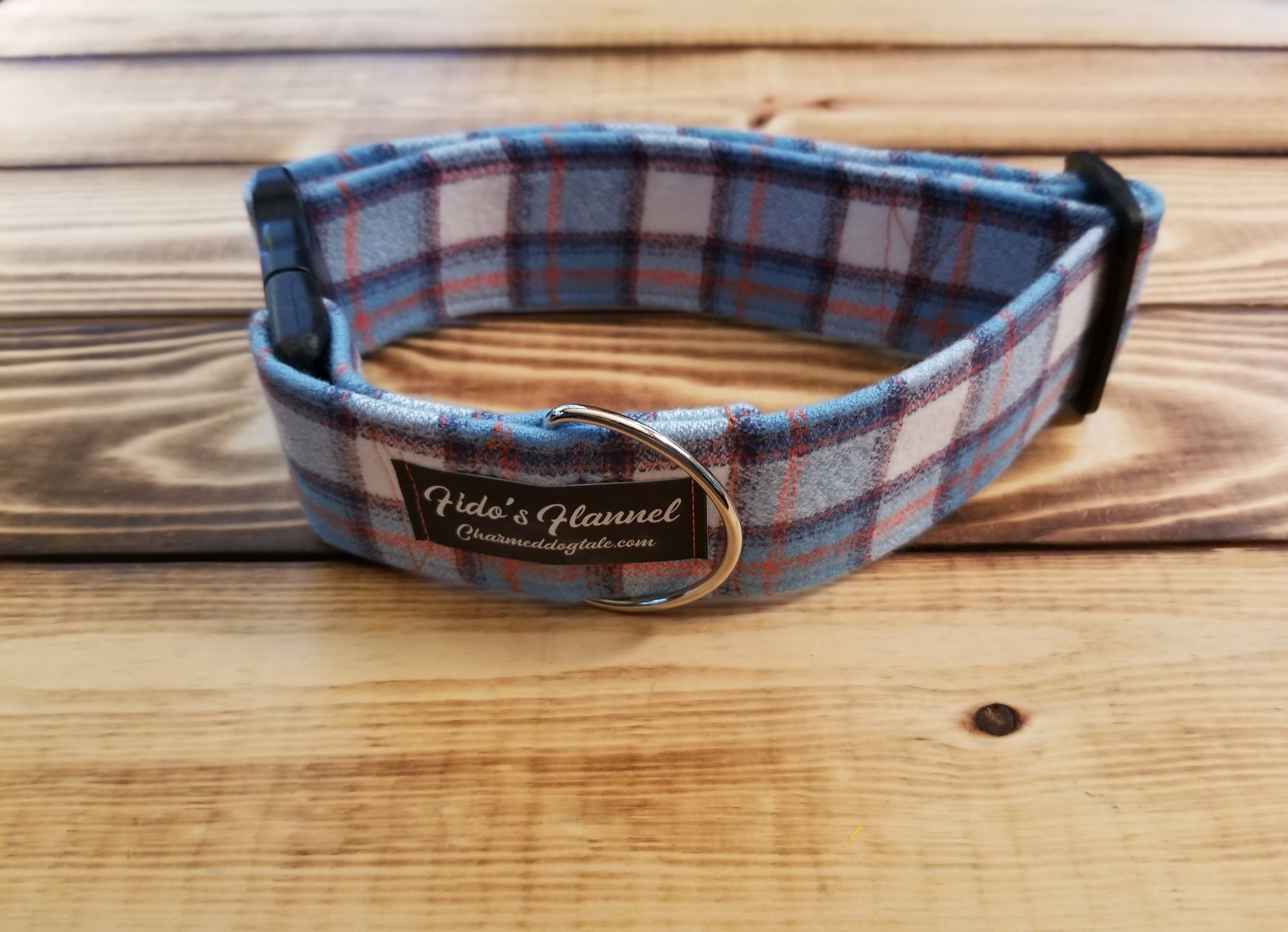 16-29 Fido's Flannel Dog Collar 2 width, Flannel Dog Collar, Warm Dog ...