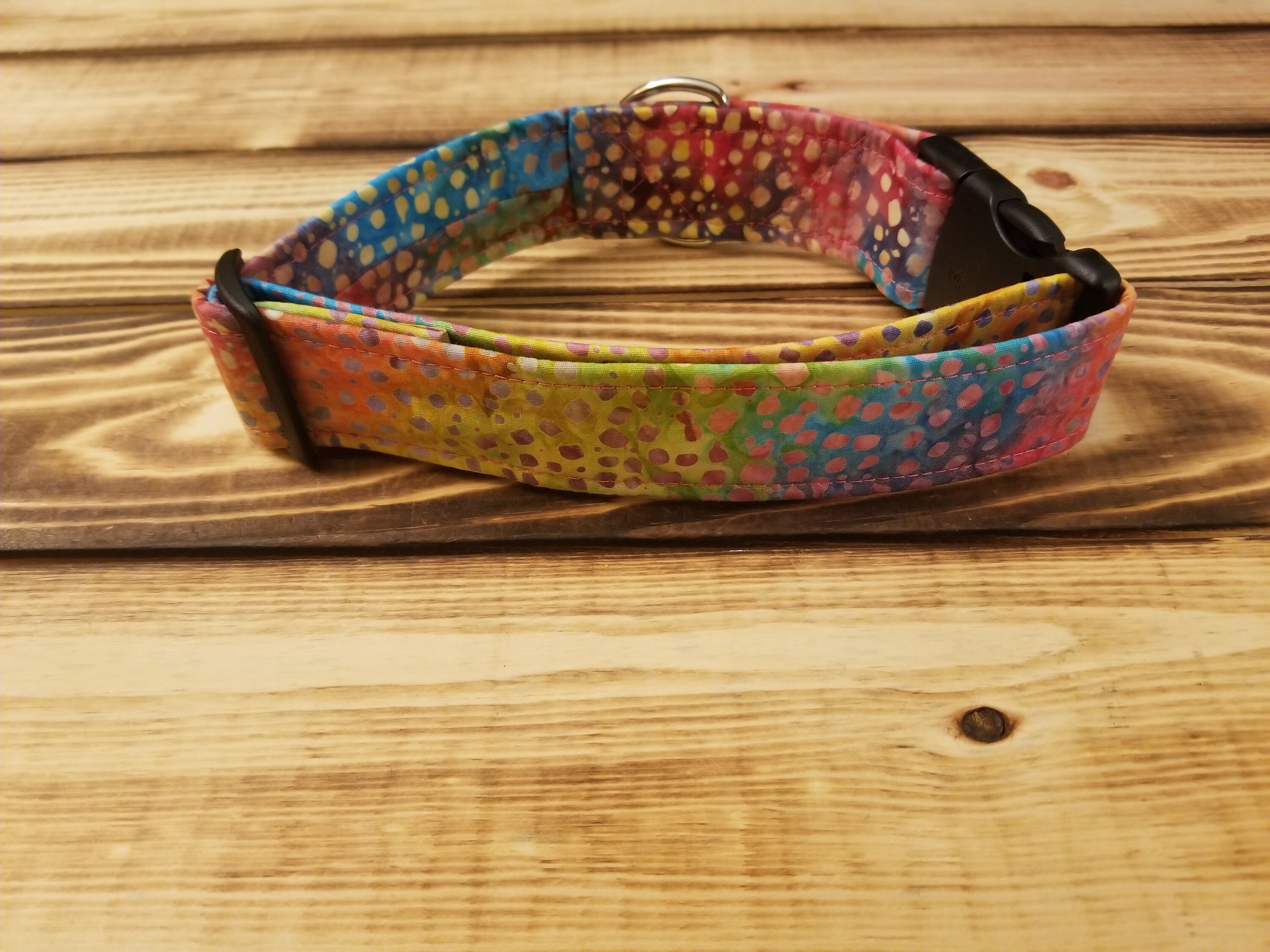 14-26 Bowwow Batik Dog Collar 1.5 width, Batik Pet Collar, Fabric ...