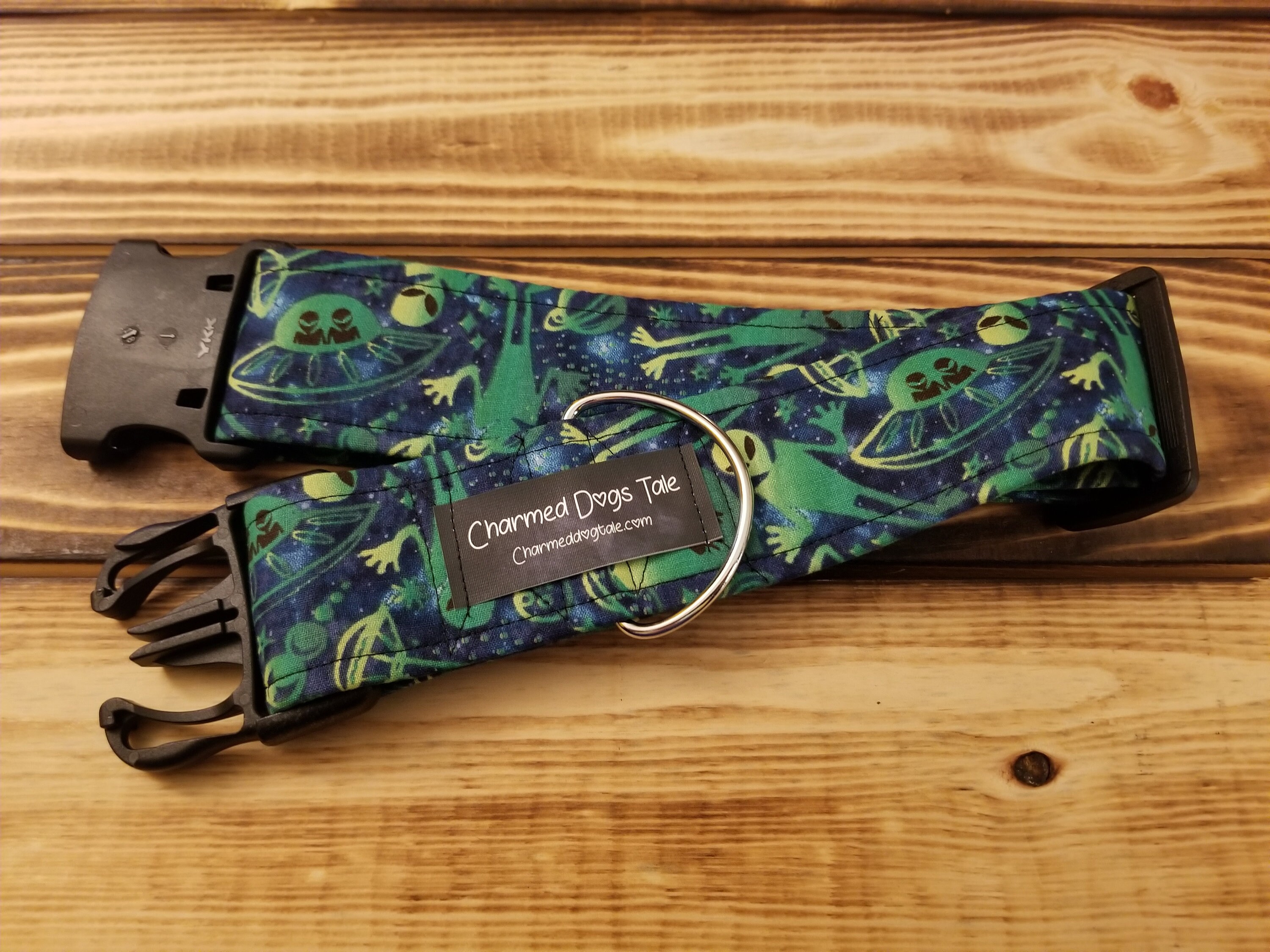 15-28 Aliens Collar 2 Width, Pet Accessory, Fabric Collar, Pet Collar ...