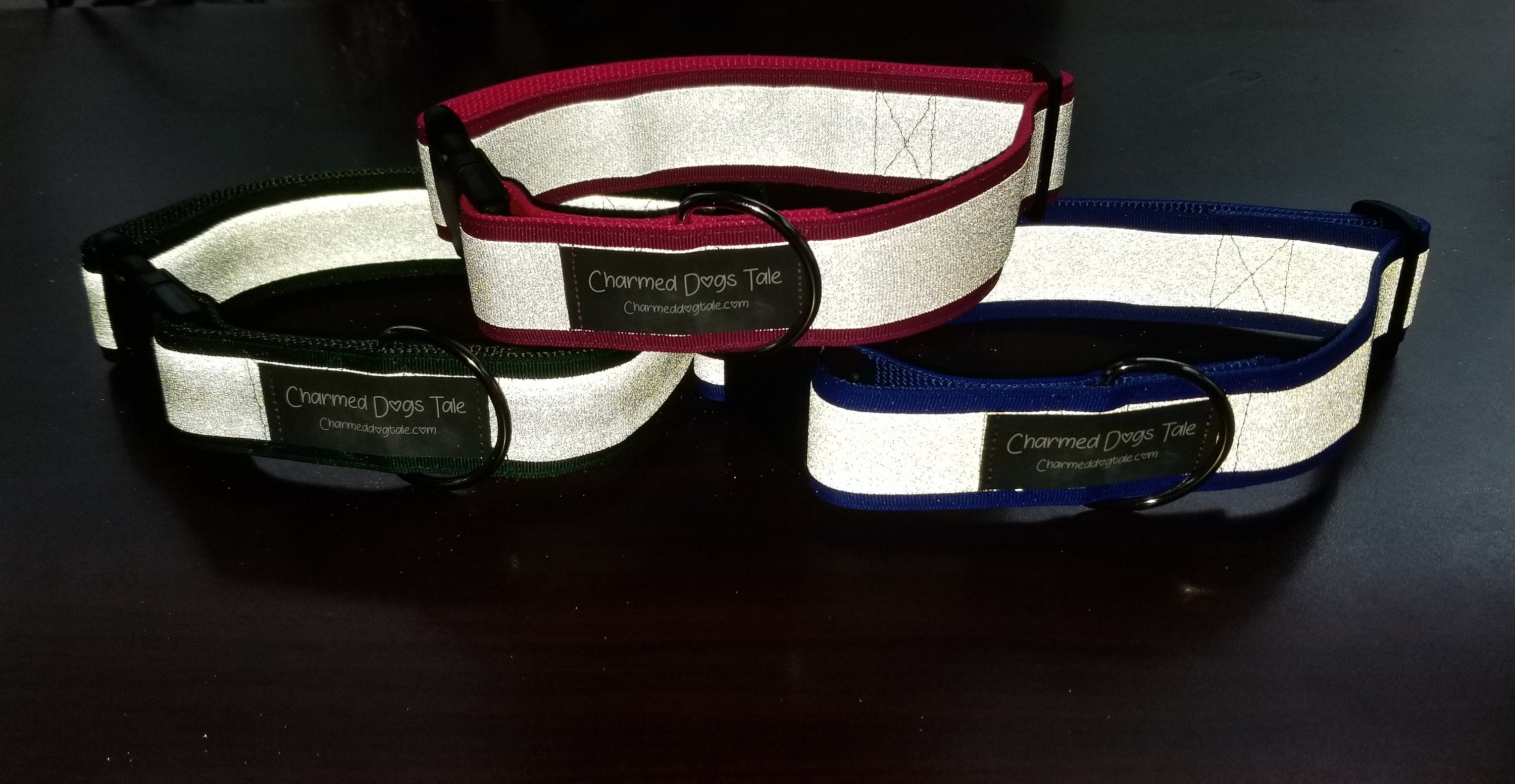 15-29 Reflective Dog Ribbon Collar 1.5 Width, Pet Collar, Ribbon Collar ...