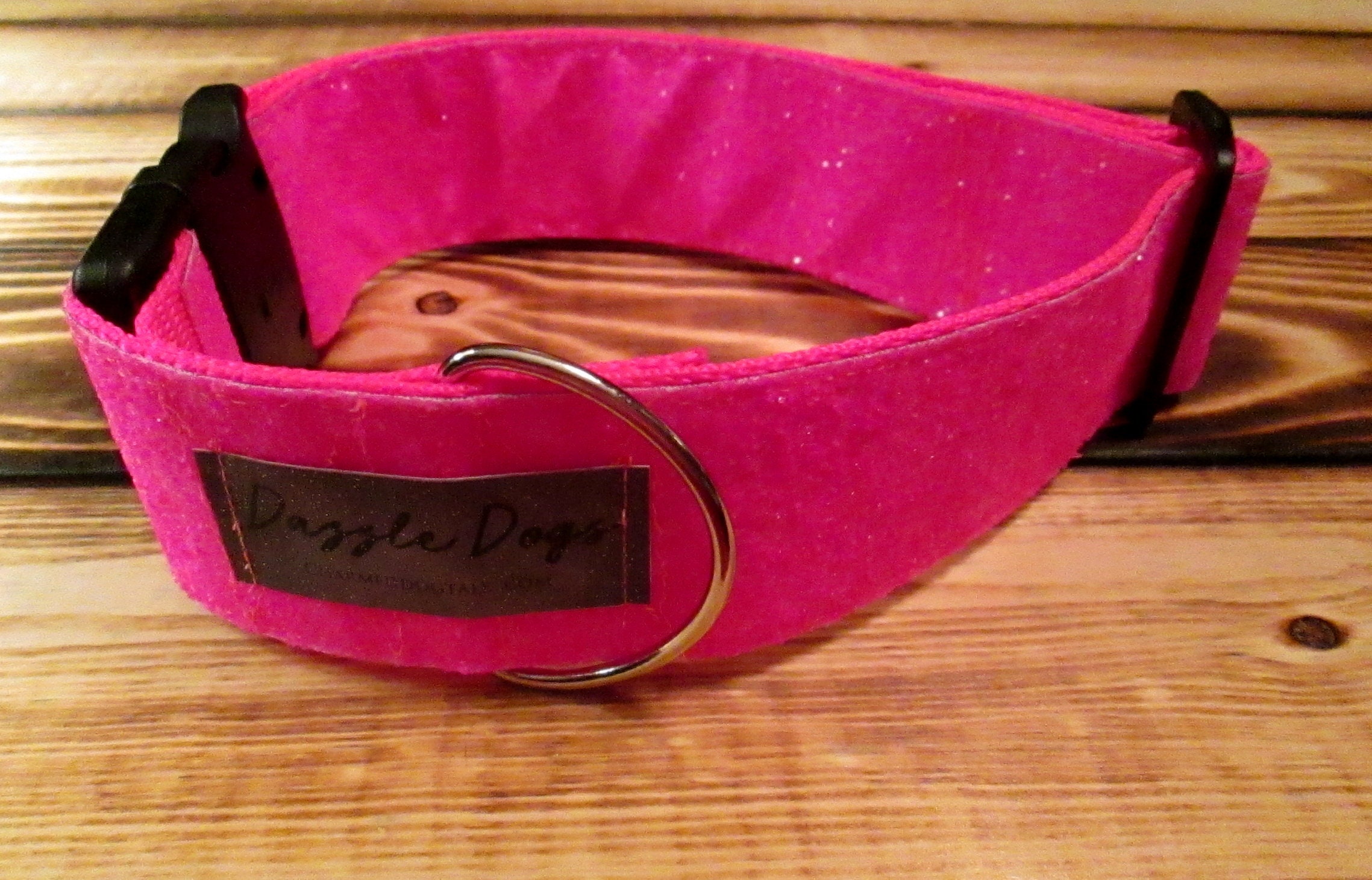 15-29 Neon Pink Dazzle Dog Collar 2 Width, Bling Collar, Sparkle ...