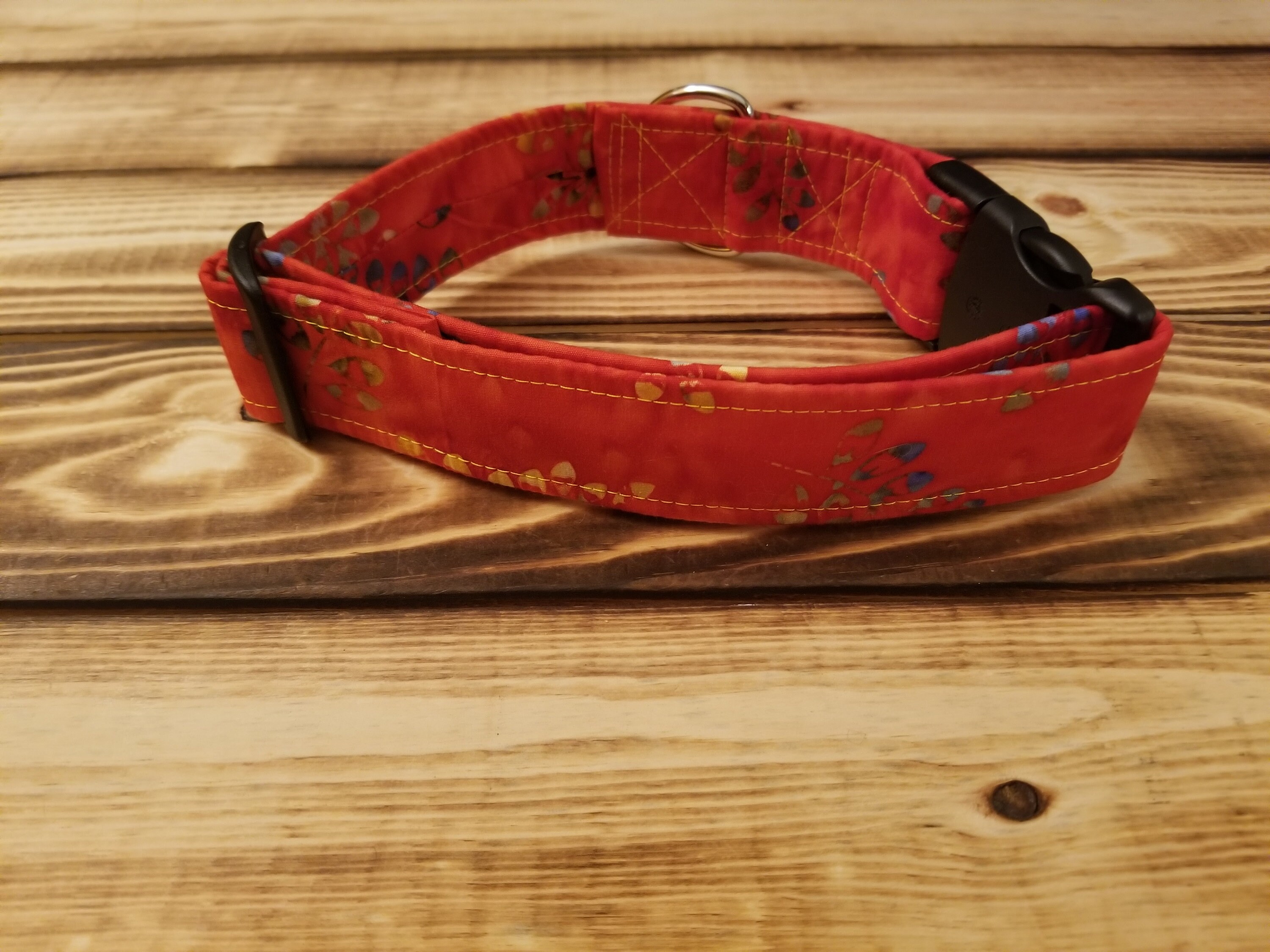 14-26 Bowwow Batik Dog Collar 1.5 width, Batik Pet Collar, Fabric ...