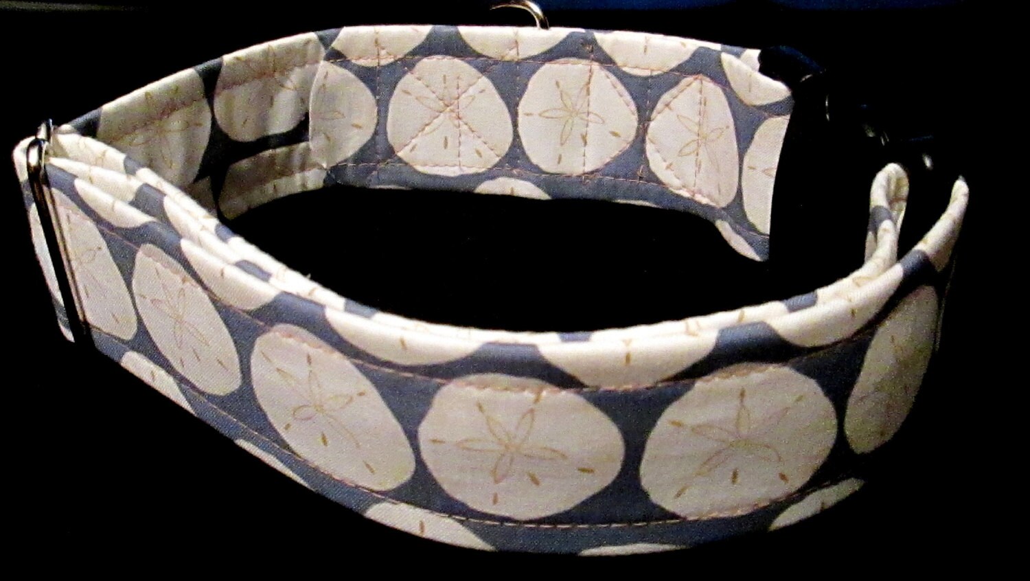 16-29 Sand Dollar Coastal Summer Dog Collar 2 Width, Handmade Summer ...