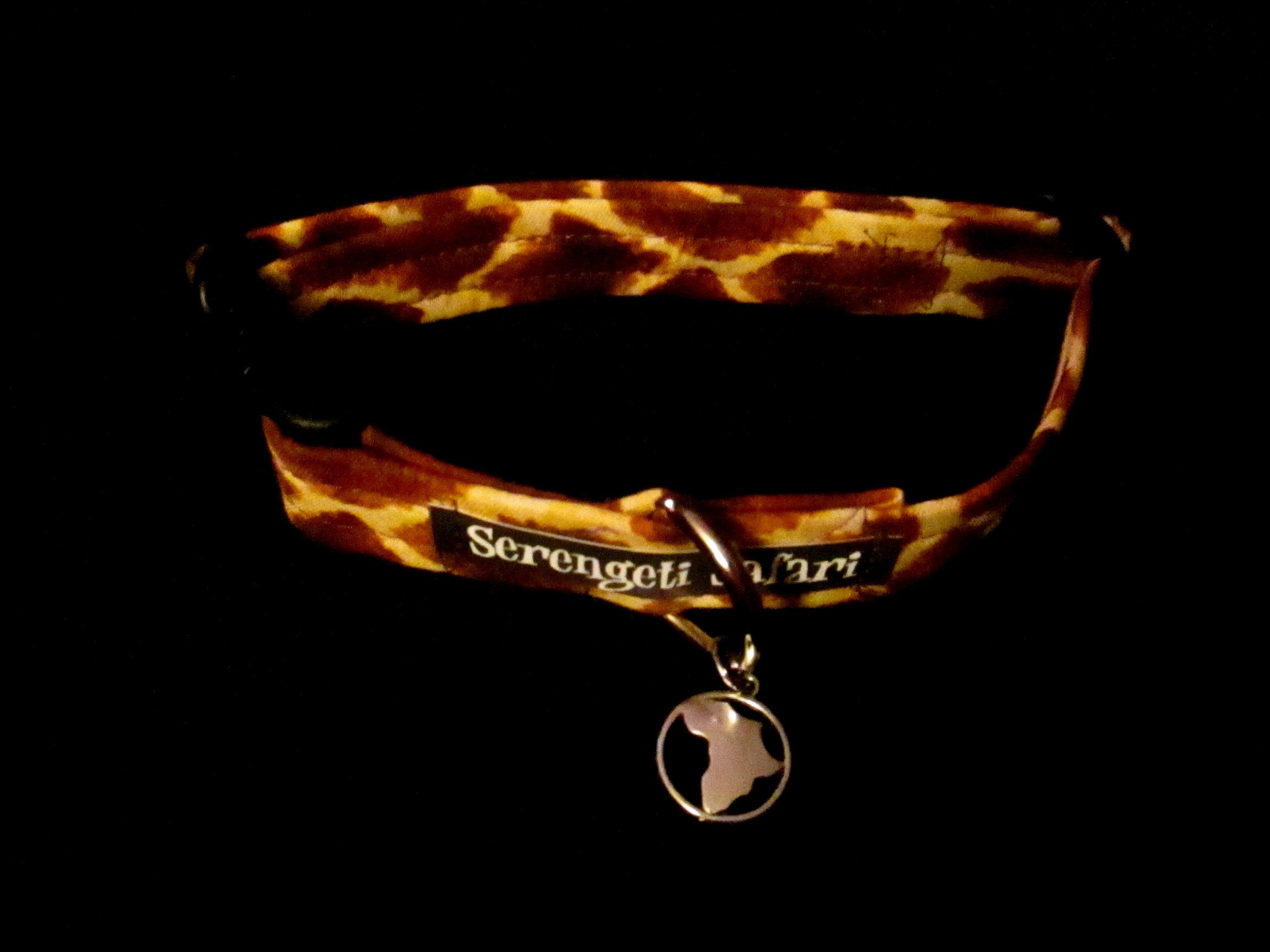 10-19 Serengeti Safari Dog Collar 3/4 width, Safari Pet Collar, Fabric ...