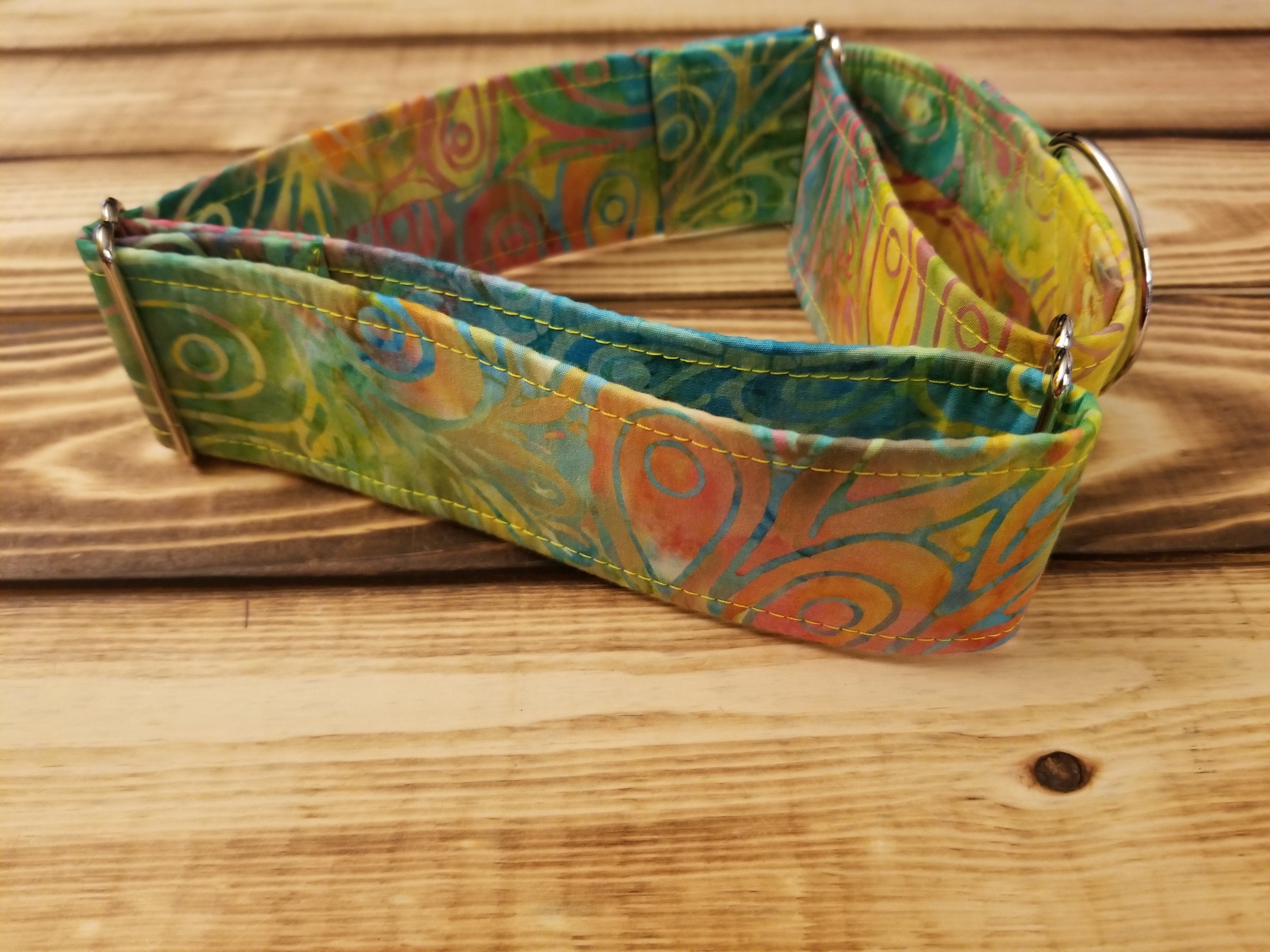 16-29 Bowwow Batik Martingale Collar 2 width, Batik Collar, Fabric ...
