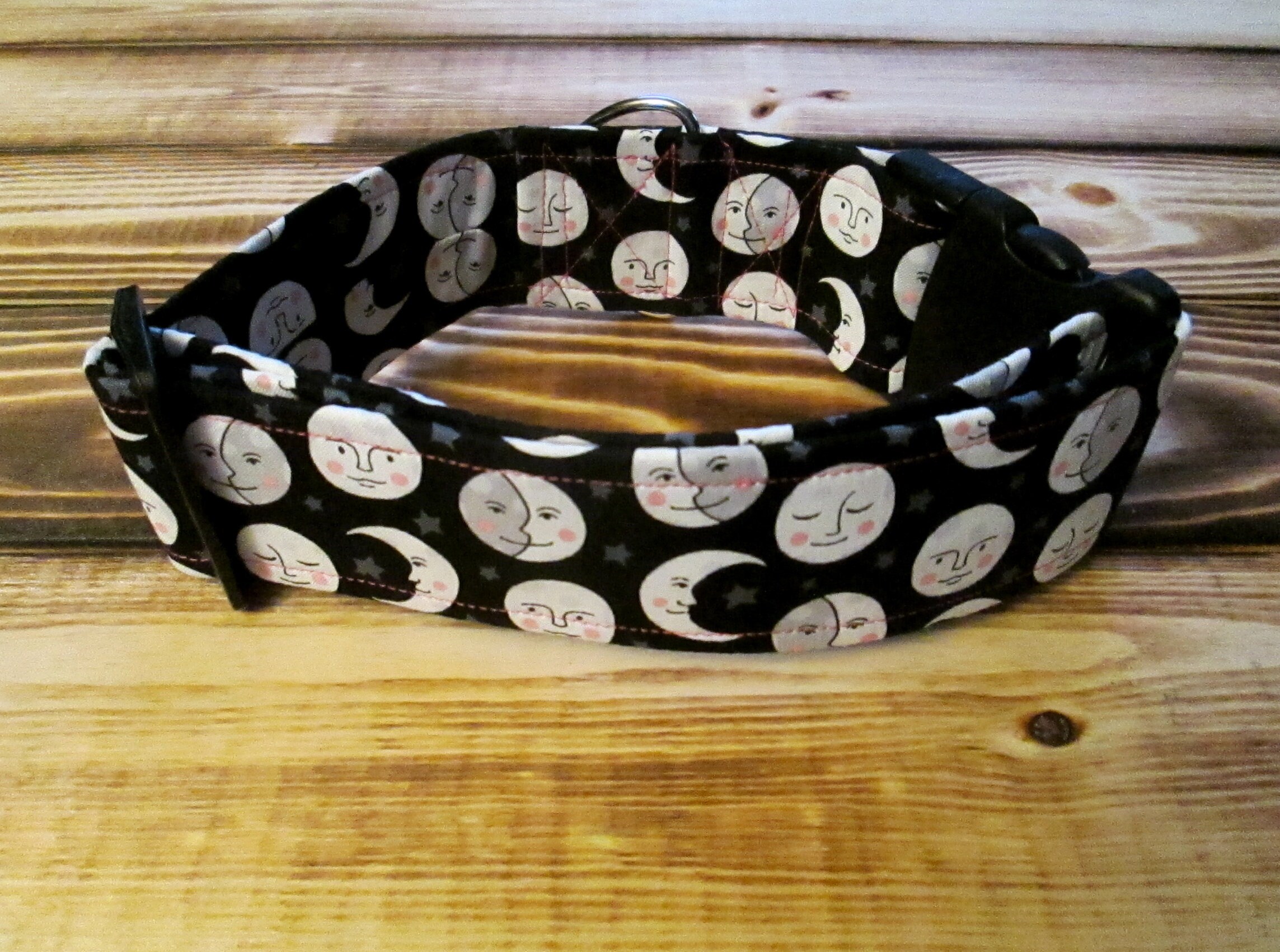 15-28 Summer Moon Collar 2 Width, Pet Accessory, Fabric Collar, Pet ...