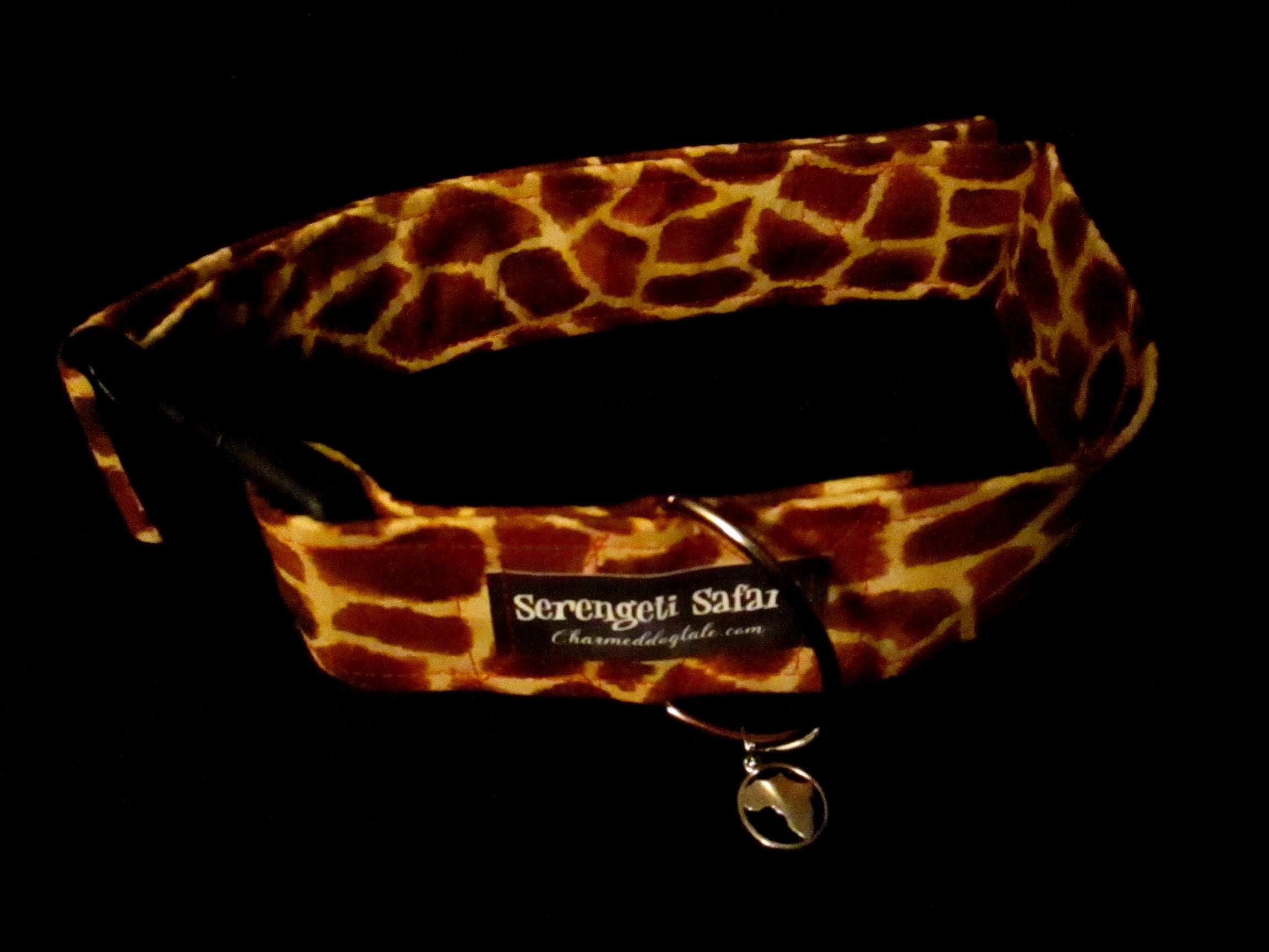 16-32 Serengeti Safari Dog Collar 2 width, Safari Pet Collar, Fabric ...