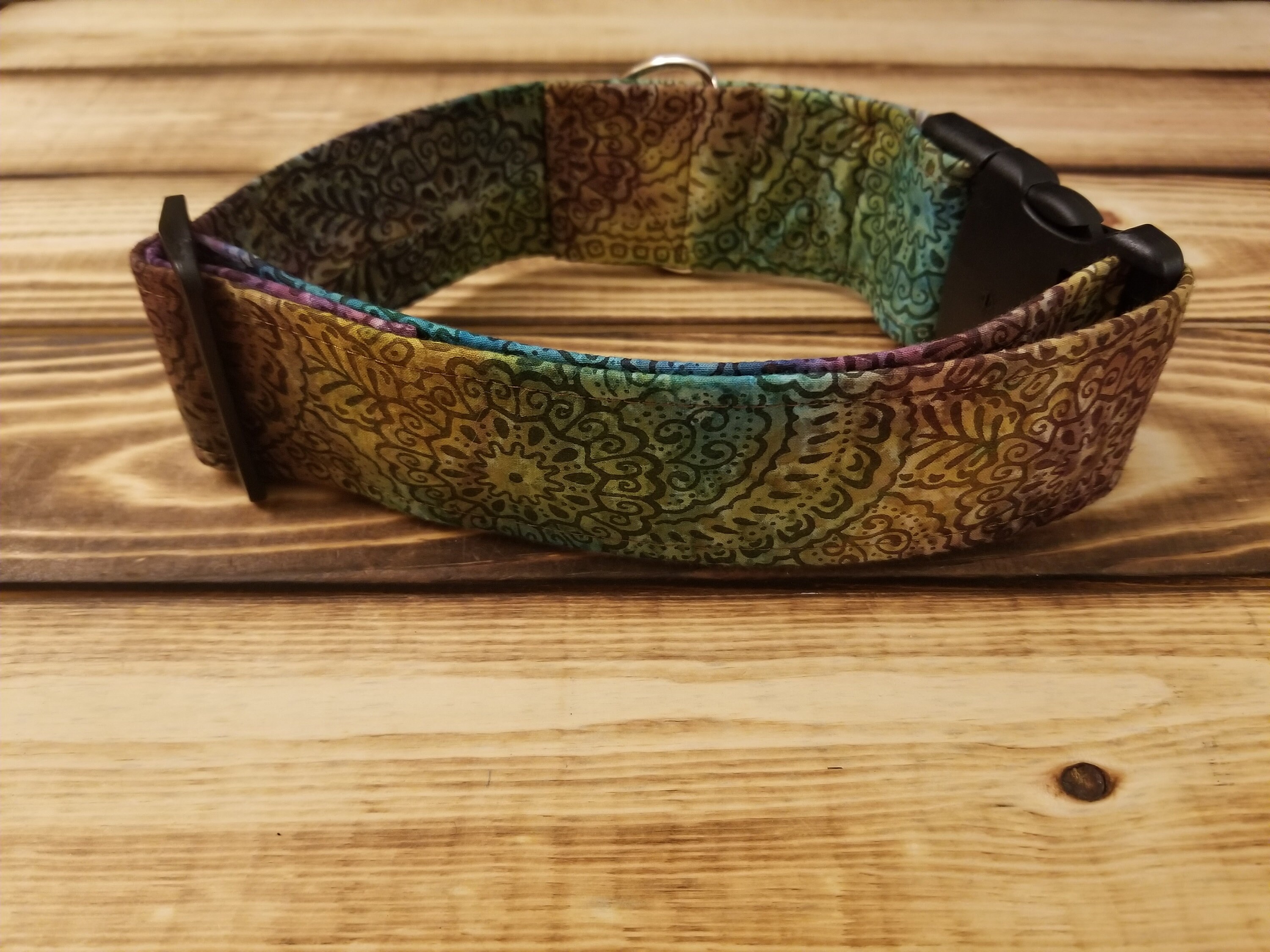 15-28 Bowwow Batik Dog Collar 2 width, Batik Pet Collar, Fabric Collar ...