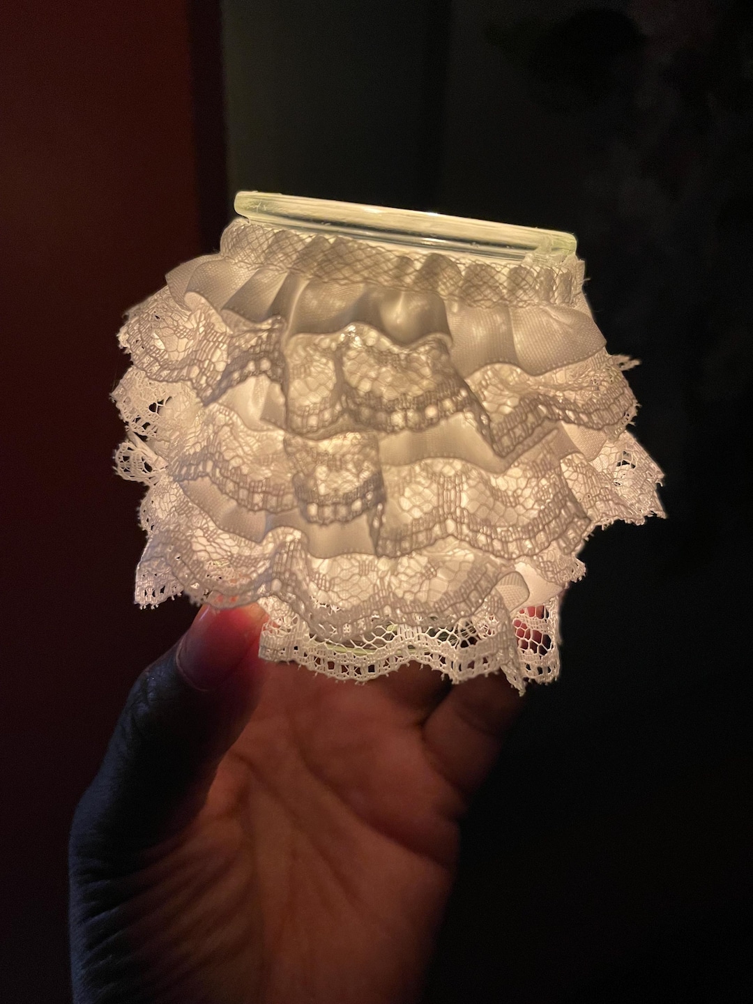 Cottage Core Lace Candle Holder Set of 2, Frilly Candle, Wedding Candle ...