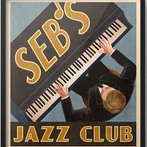 Seb's Jazz Club Retro Vintage Ad Poster - Etsy