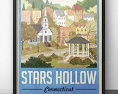 Stars Hollow Poster Vintage Travel Poster - Etsy