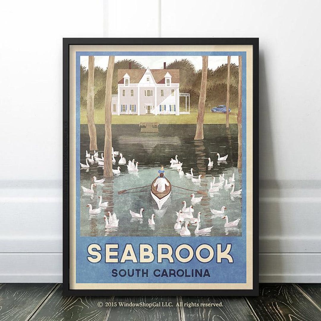 Seabrook South Carolina Travel Poster | the Notebook - Etsy